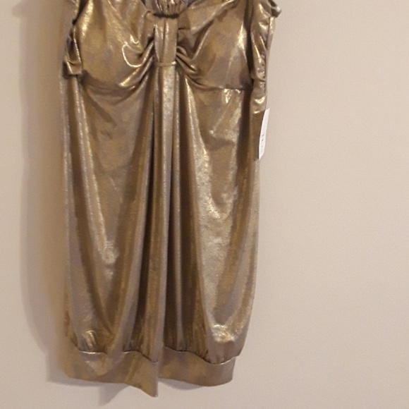 Zenobia | Dresses | Zenobia Plus Size Metallic Gold Dress Nwt | Poshmark